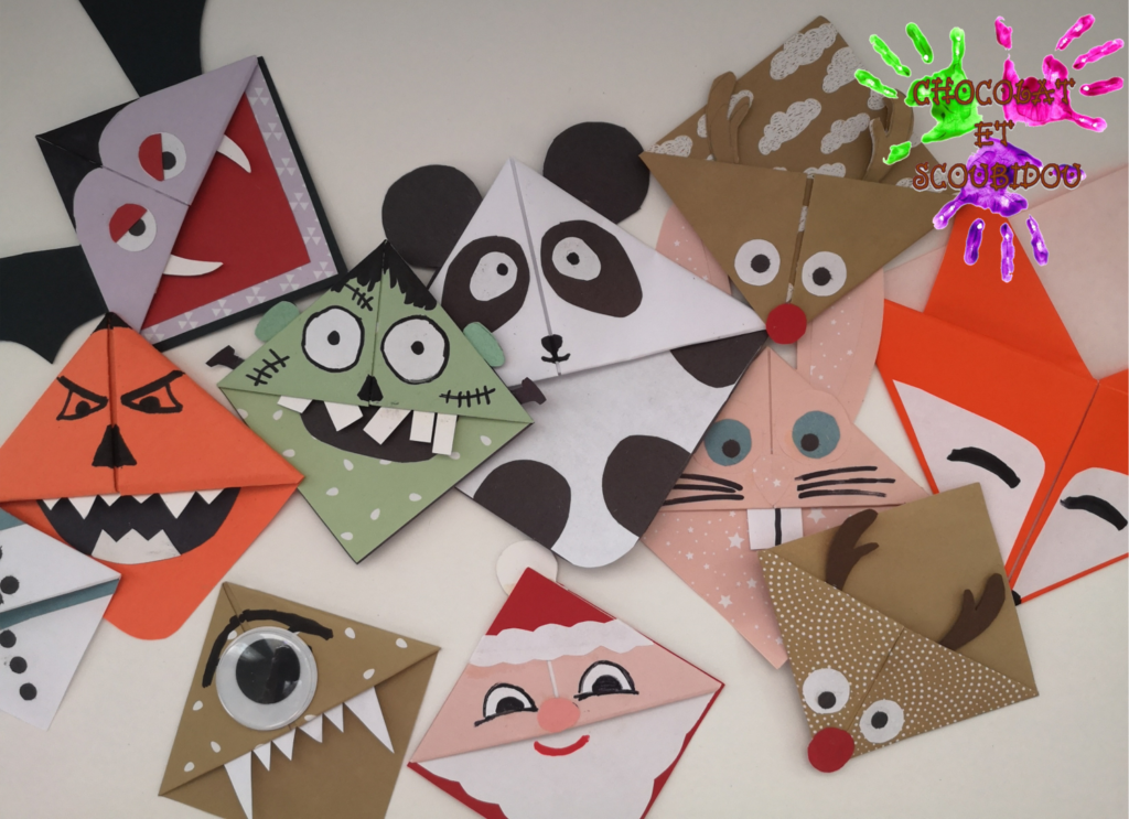 Marque-page origami - tous | Chocolat et Scoubidou
